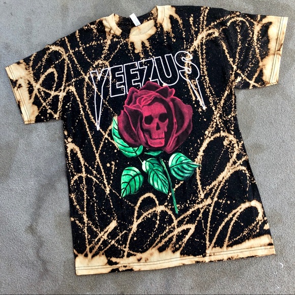 Shirts | Yeezus Skeleton Rose Bleached T Shirt Tee New | Poshmark